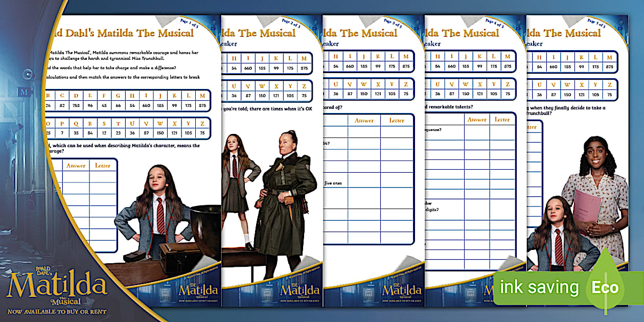 FREE! - 👉 Roald Dahl’s Matilda: KS2 Activity Sheet Maths Codebreaker