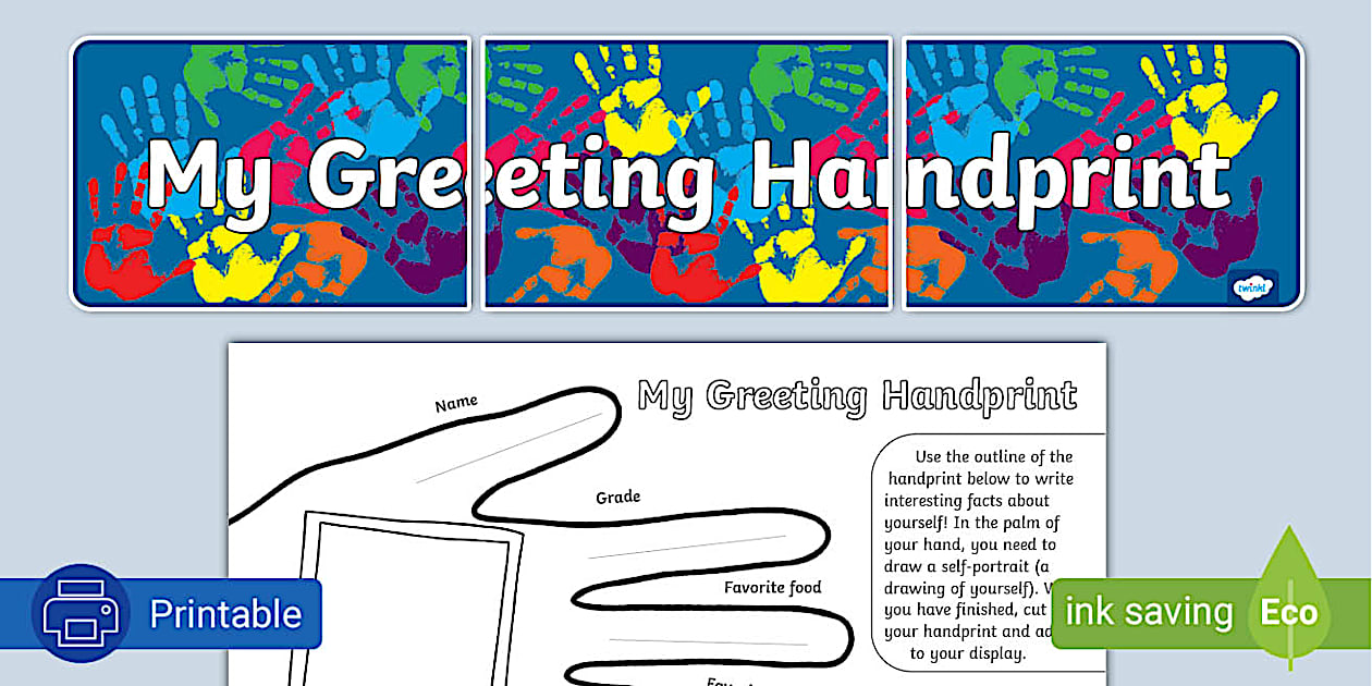 Back To School Handprint Activity PDF Resource - Twinkl