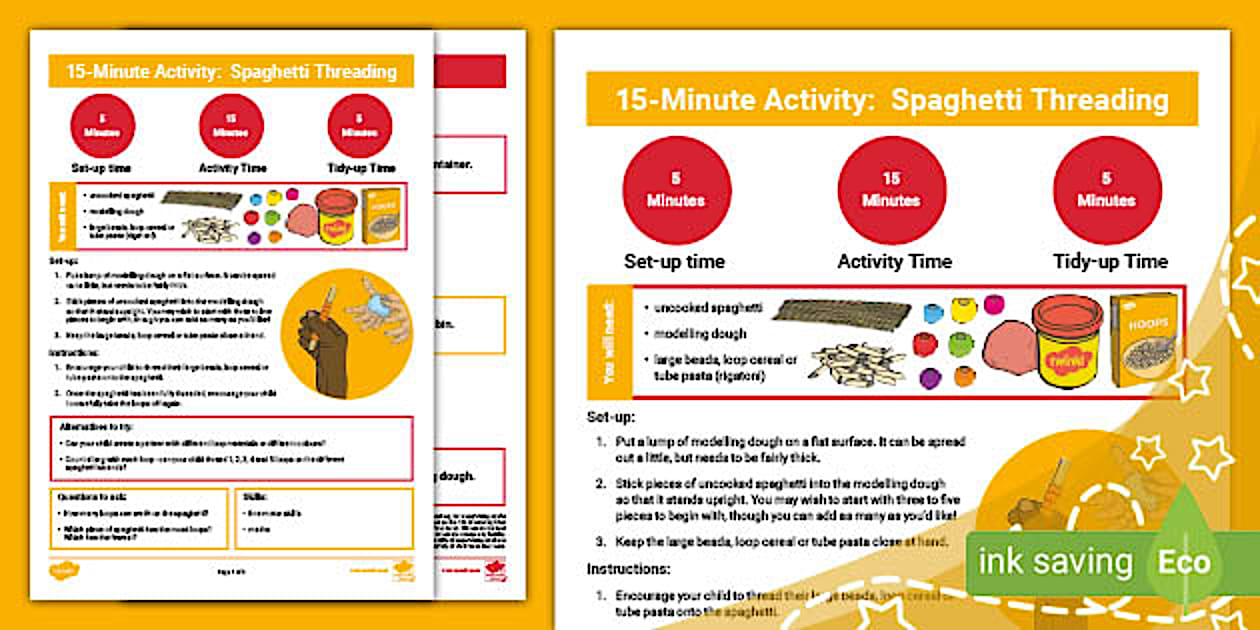 15-Minute Activity: Spaghetti Threading (teacher made)