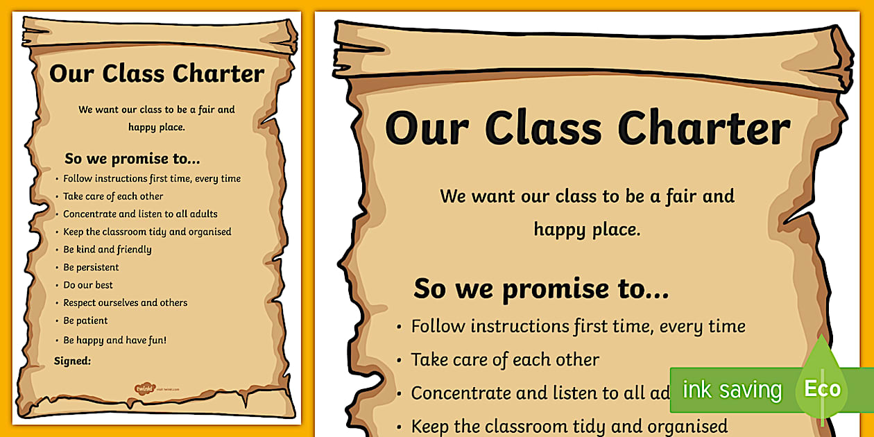 Classroom Charter | Downloadable and Editable Scroll Poster