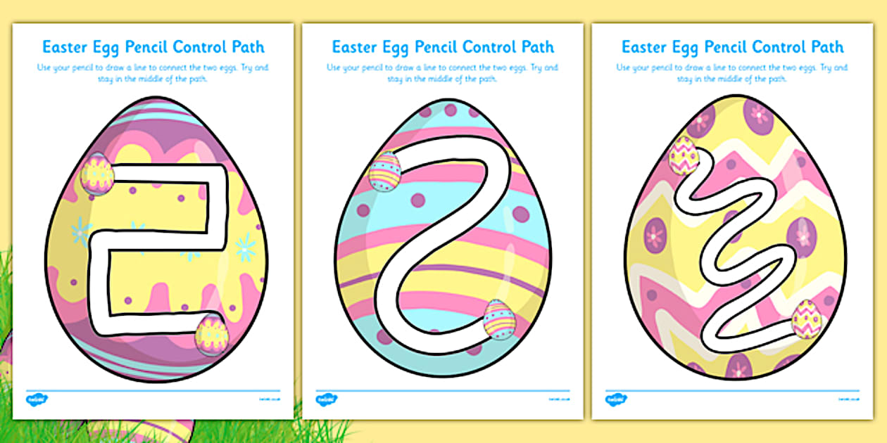 Easter Egg Pencil Control Path Worksheet / Worksheet Pack