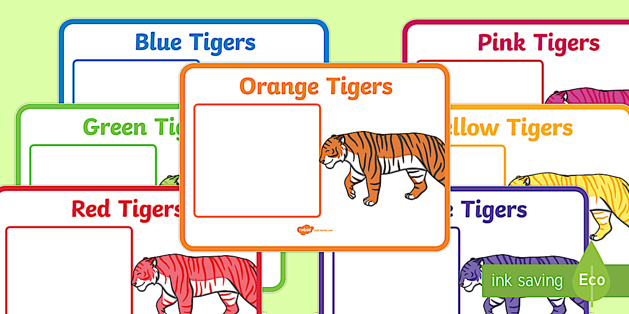 👉 Tiger Themed Group and Table Signs - tiger, tigers, tiger themed ...