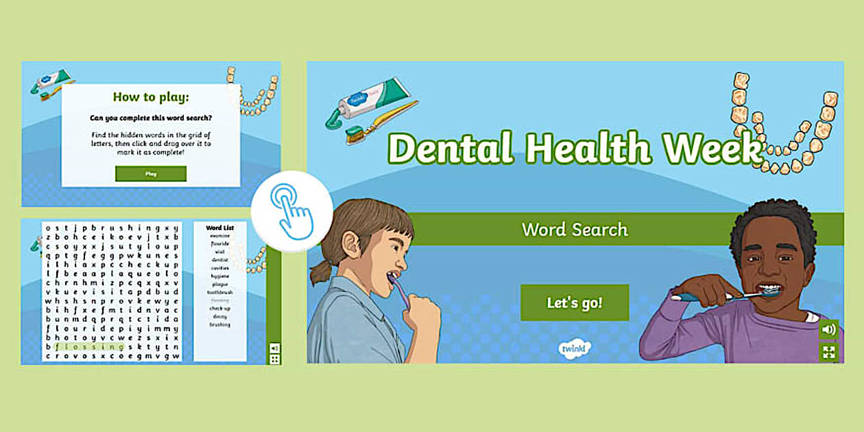 Dental Health Week Interactive Word Search - Twinkl