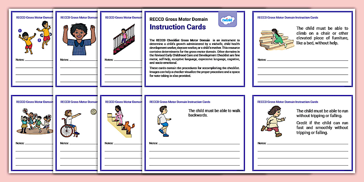 RECCD Gross Motor Domain Instruction Cards | Philippines | Twinkl
