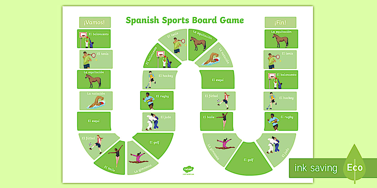 Sports Board Game Spanish (Teacher-Made) - Twinkl