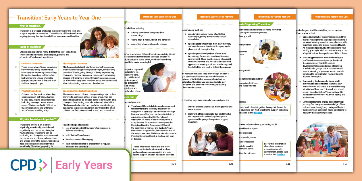 Transition | Early Years to Year 1 | Handout (teacher made)