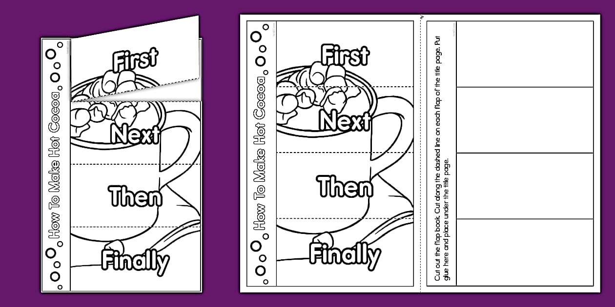 How to Make Hot Cocoa Informative Writing With Sequence Words Flap Book