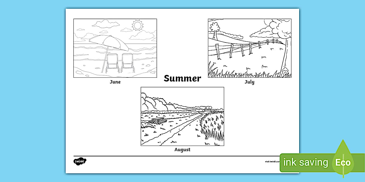 What Months Are Summer? Colouring Page (teacher made)