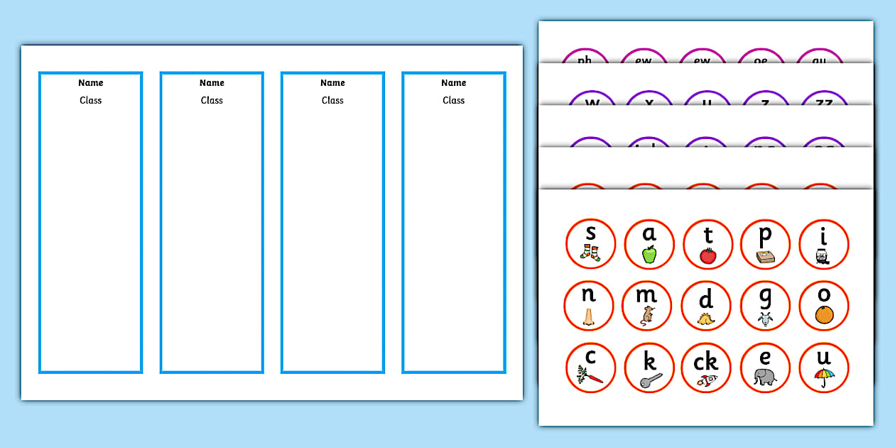 Phase 2, 3 and 5 Editable Bookmark Activity (teacher made)