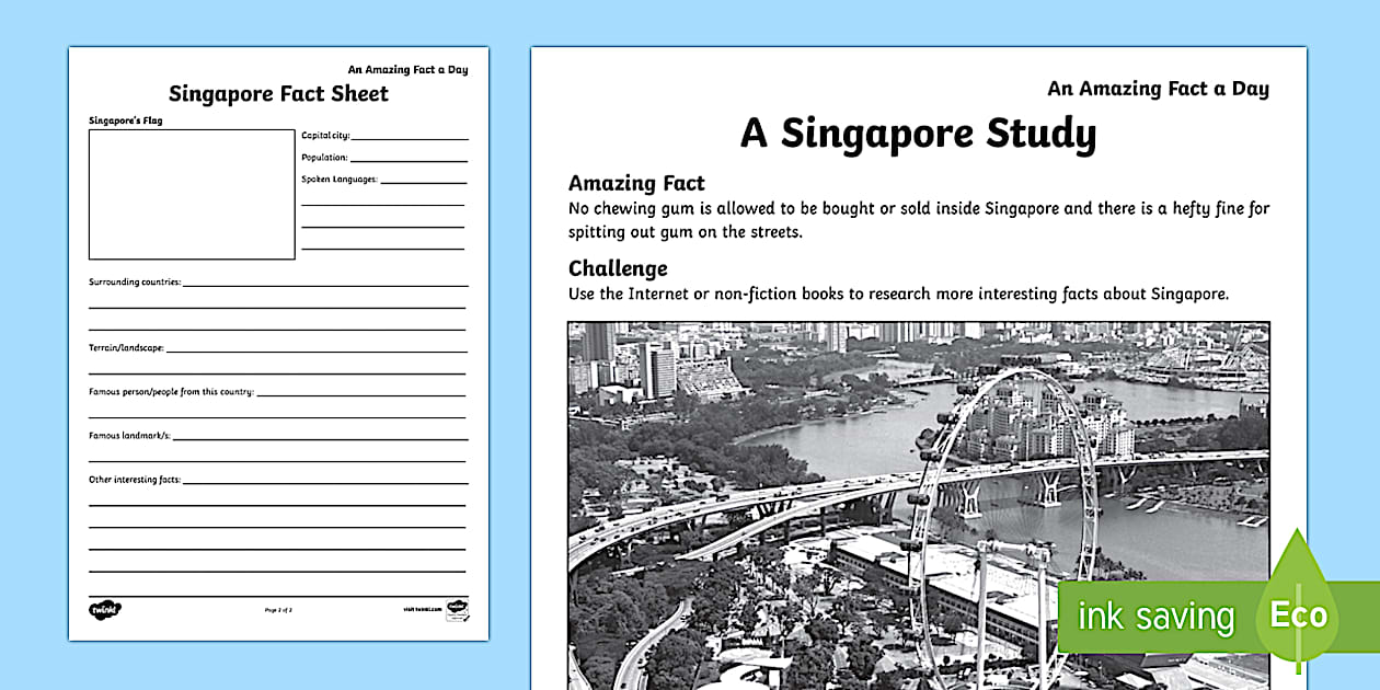 A Singapore Study Worksheet / Worksheet, worksheet - Twinkl