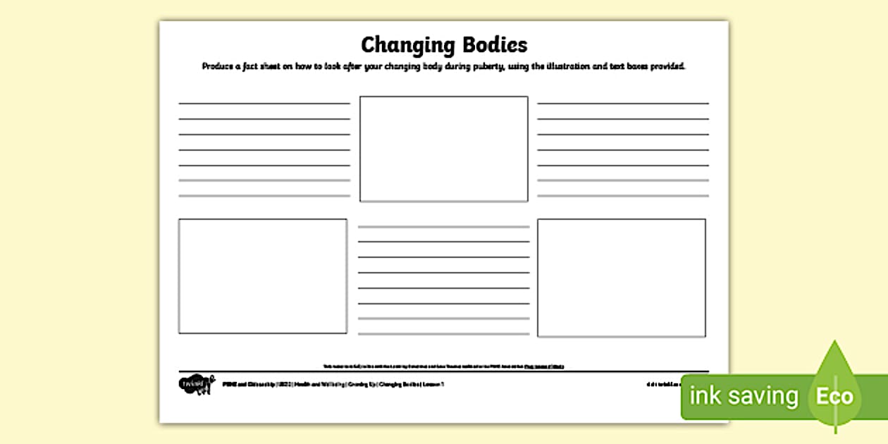 RSE Changing Bodies Puberty Activity - UKS2 RSHE Resources
