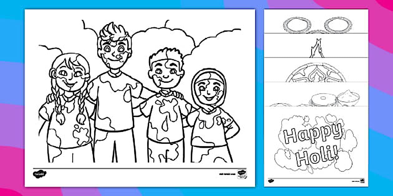 Holi Coloring Pages – Holi Teaching Resources – Twinkl USA