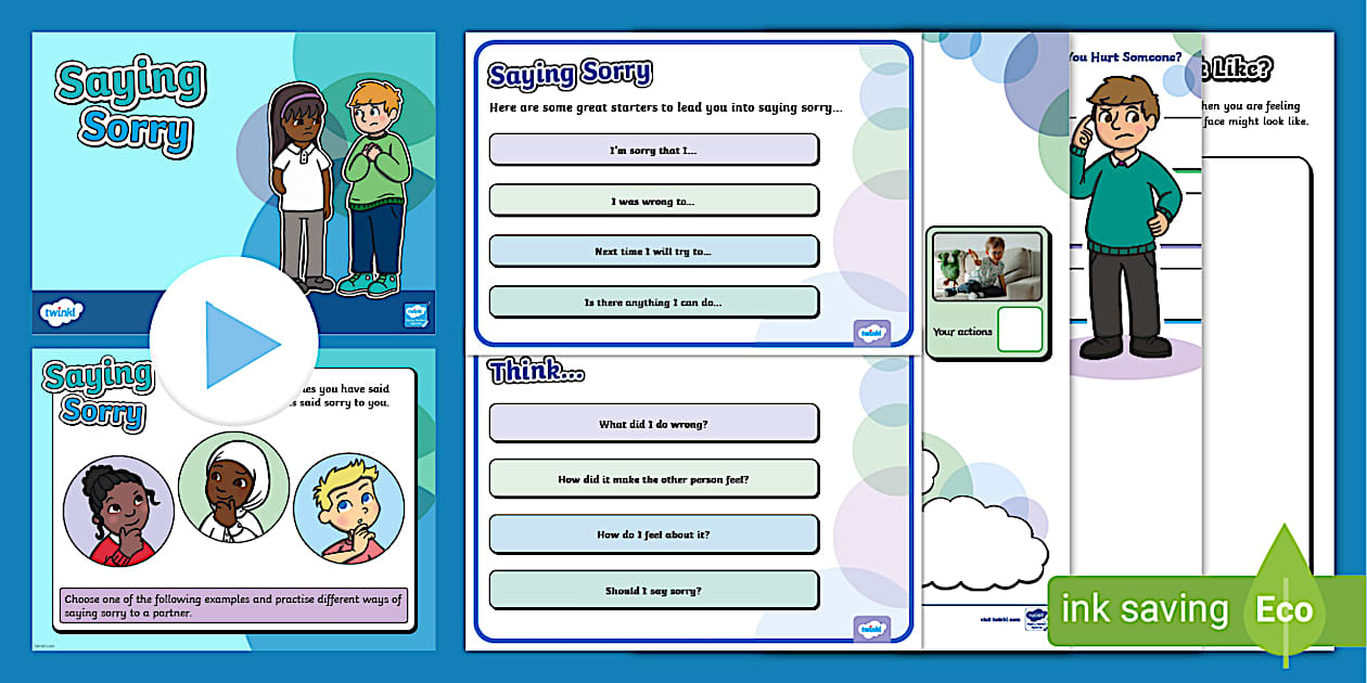 Saying Sorry Resource Pack for Children (teacher made)