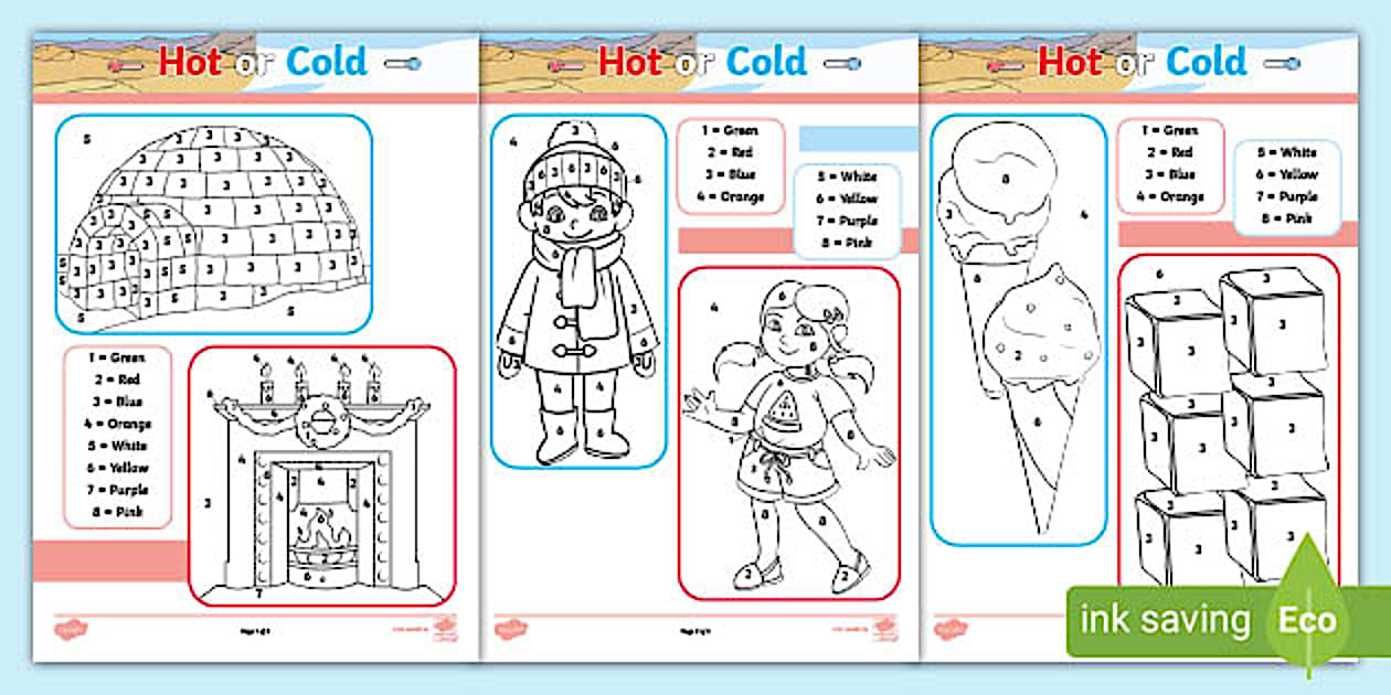Hot and Cold Colour by Number Activity (teacher made)