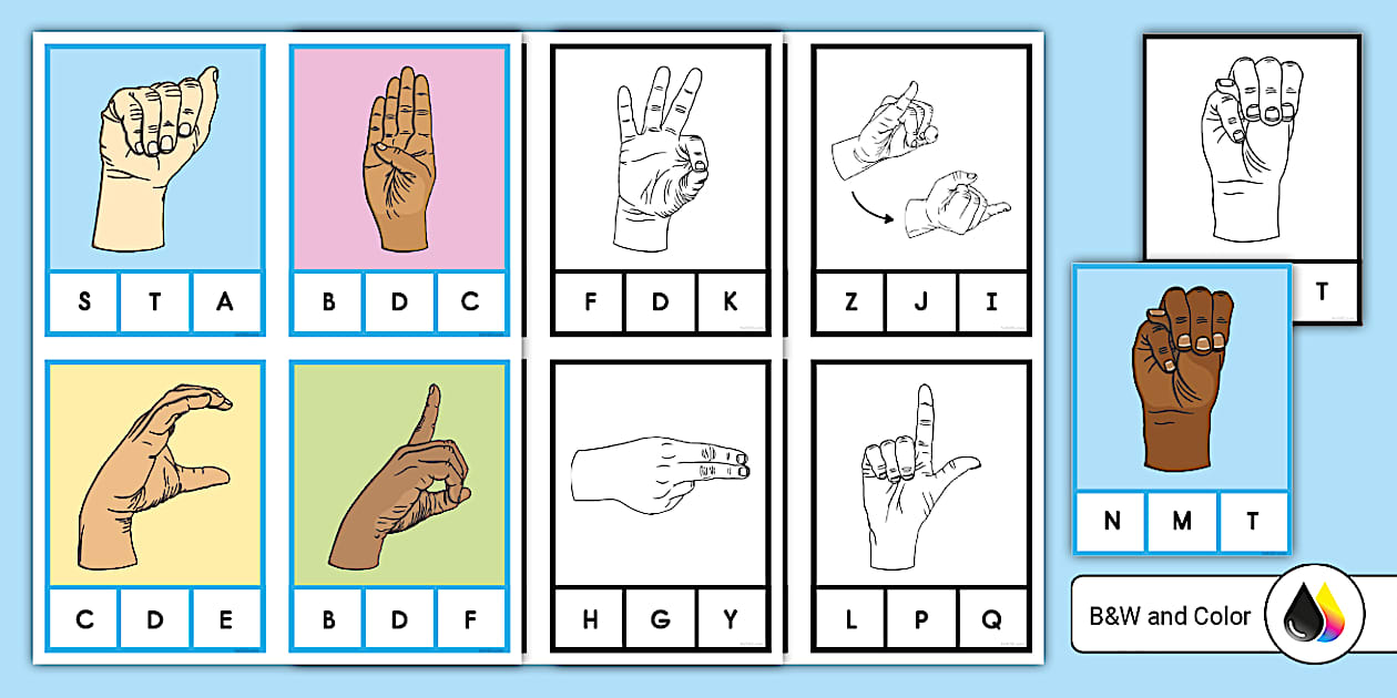 ASL Letters A-M Matching Clip Cards (teacher made) - Twinkl