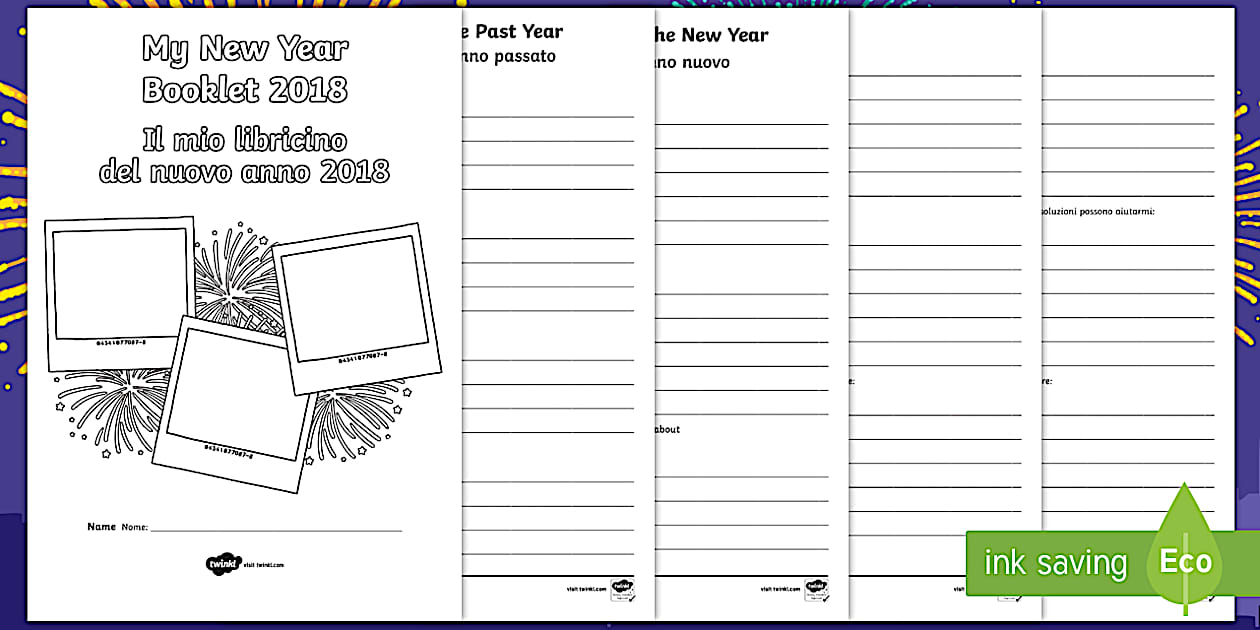 New Year Activity Booklet English/Italian (teacher made)