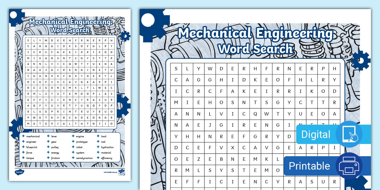 Mechanical Engineering Word Search (Teacher-Made) - Twinkl