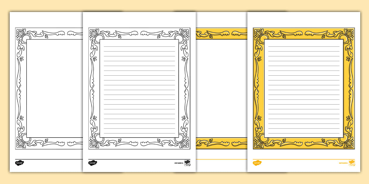 Gold Frame Writing Template - Twinkl Writing - Twinkl