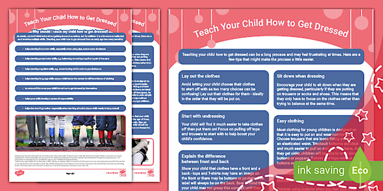 How to Teach Your Child to Get Dressed - Twinkl