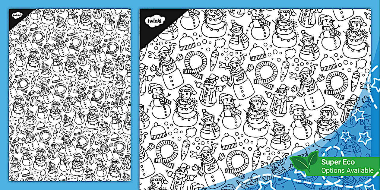 Christmas Snowperson Doodle Colouring Page | Home Learning