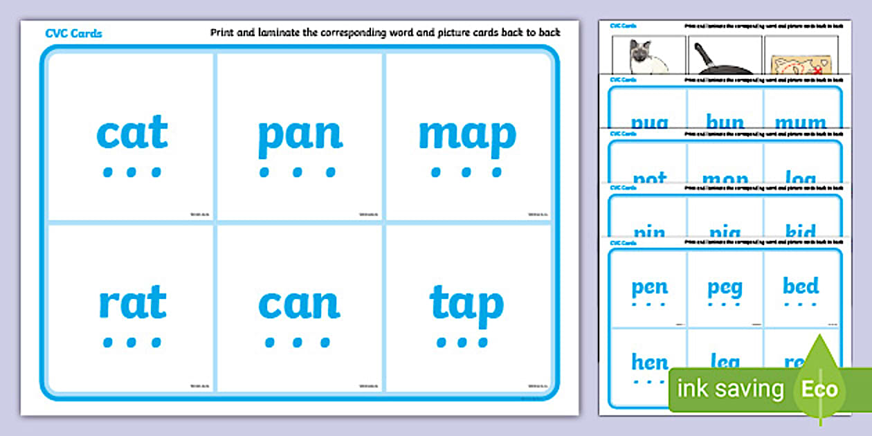 CVC Word Cards (teacher made) - Twinkl
