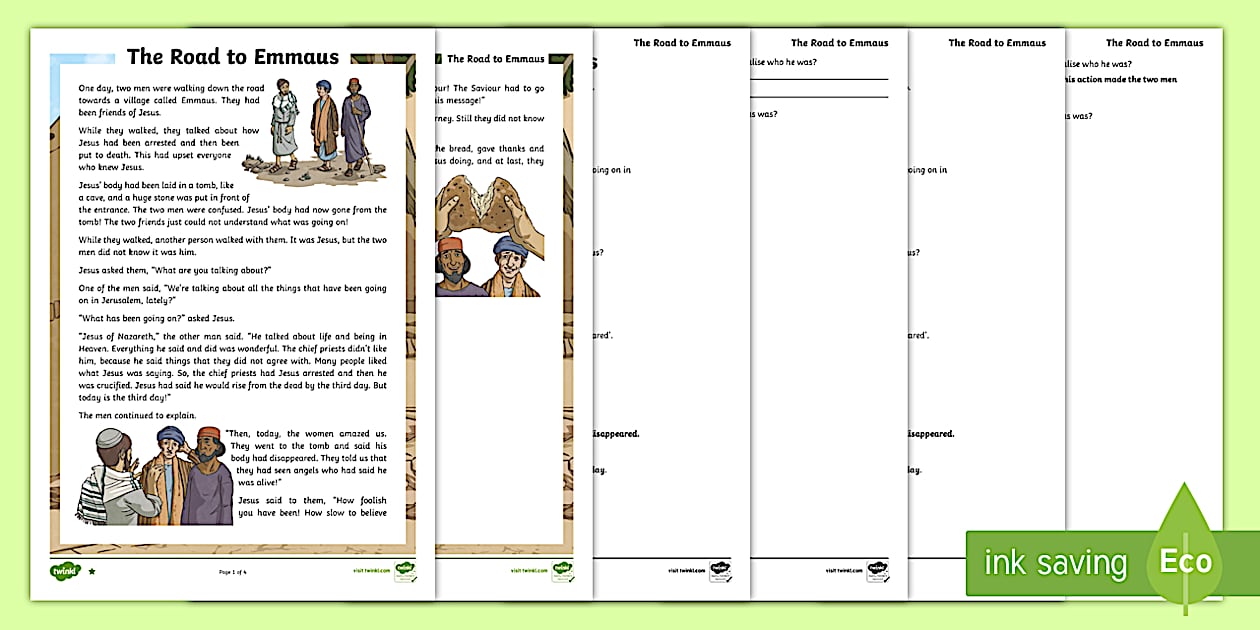 The Road to Emmaus Differentiated Reading Comprehension Activity