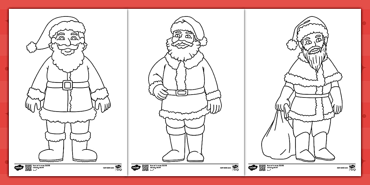 Santa Outline - Christmas - Parents (teacher made) - Twinkl