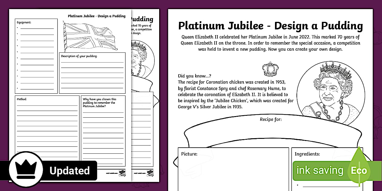 Queen Elizabeth II's Platinum Jubilee Design a Pudding