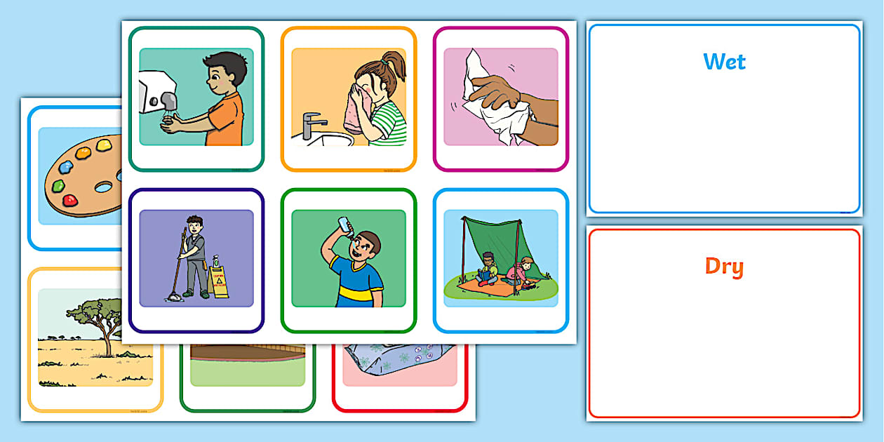 Wet and Dry Sorting Activity (teacher made) - Twinkl