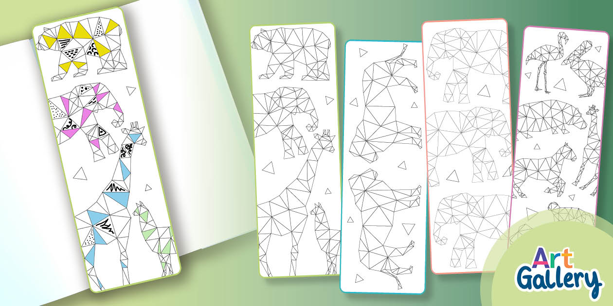 Geometric Animal Doodle Bookmark (teacher made) - Twinkl