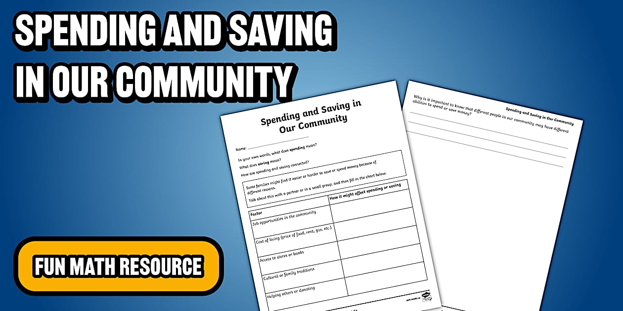 Grade 4 Spending and Saving Worksheet