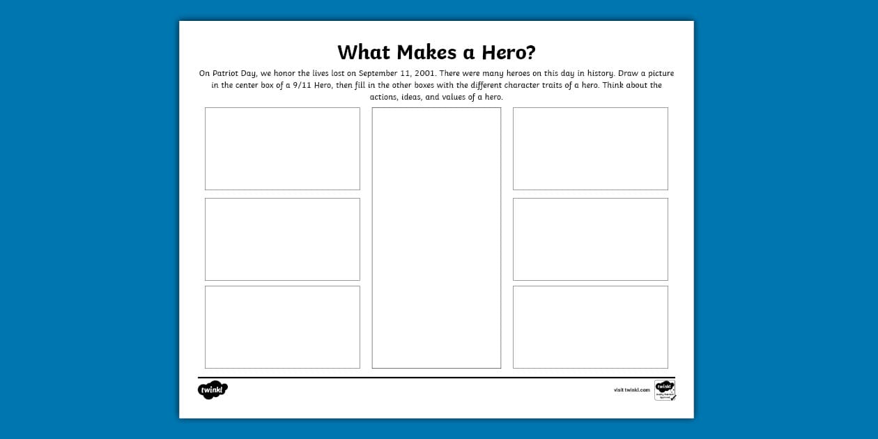 What Makes a Hero Worksheet | 4th Grade Resource | Twinkl