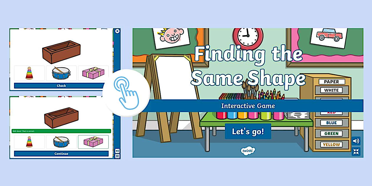 👉 EYFS Finding the Same Shape Interactive Game | Twinkl