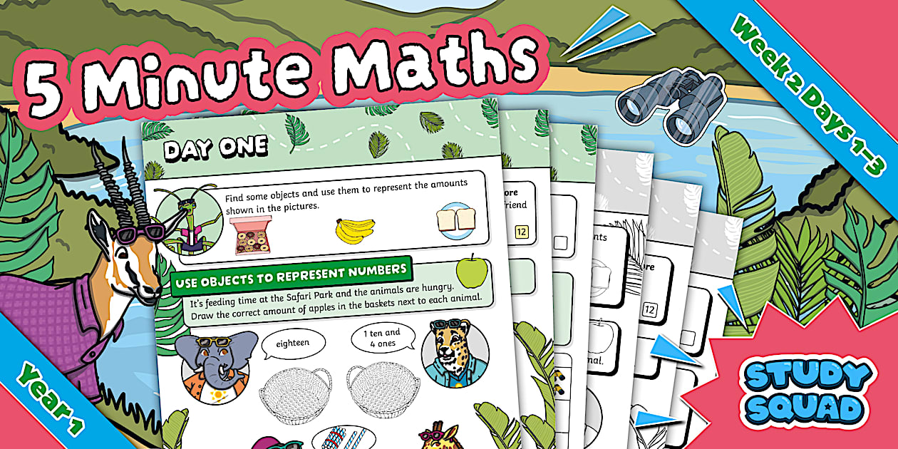👉 Study Squad 5 Minute Maths - Year 1 Spring - Week 2 Days 1-3