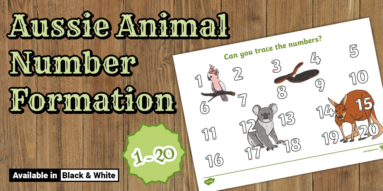 Aussie Animal Number Formation 1 - 20