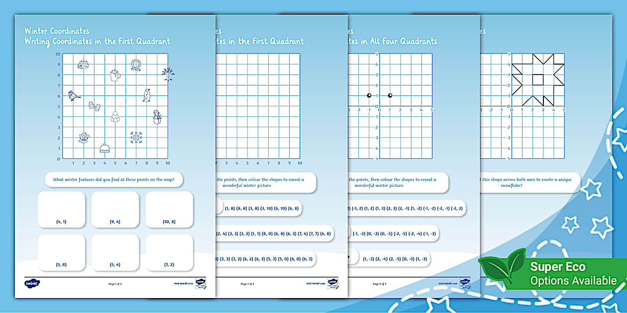Winter Coordinates Activities (Ages 7–11) (teacher made)