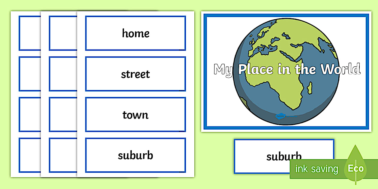My Place in the World Word Wall - Year 3 Geography - Twinkl