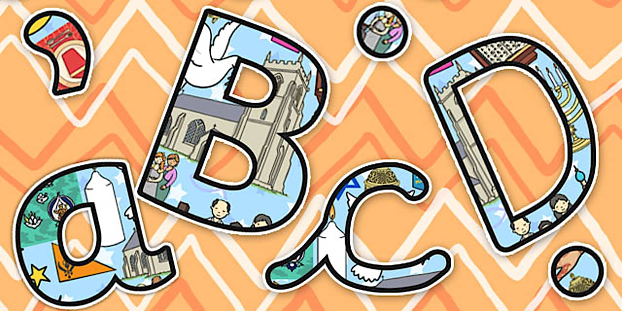 Editable Religion Themed A4 Display Lettering (teacher made)