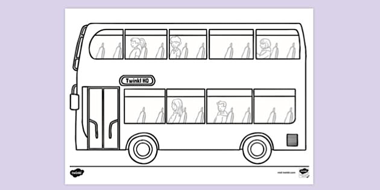 London Red Bus colouring sheet (teacher made) - Twinkl