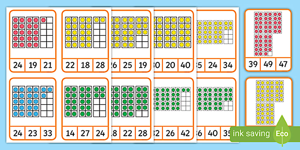 Ten Frame Counting to 50 Matching Game (teacher made)
