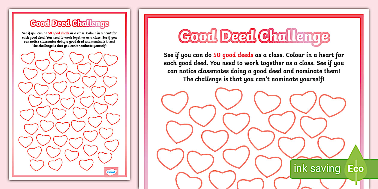 Good Deed / Kindness Challenge (Teacher-Made) - Twinkl