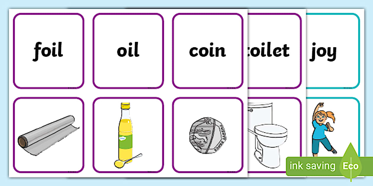 Editable Alternative Spellings 'oi' and 'oy' Matching Cards