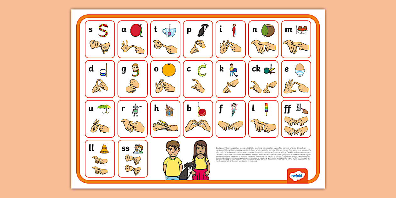 Phase 2 Mat with British Sign Language Fingerspelling - phase 2