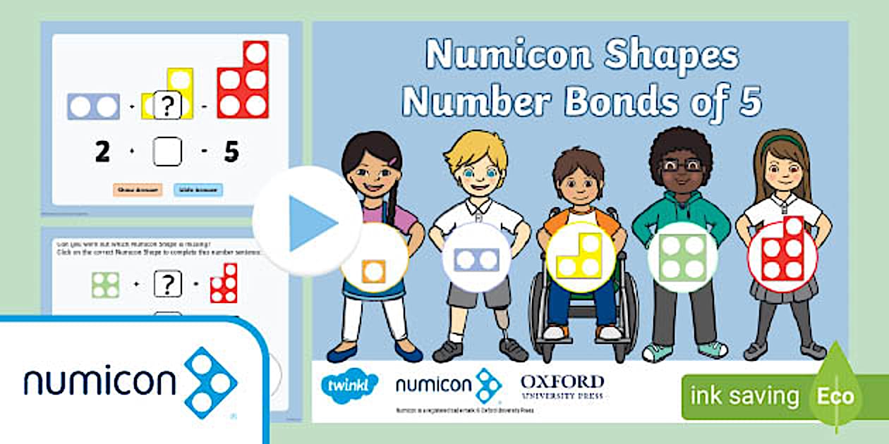 👉 Number Shapes Number Bonds of 5 PowerPoint - Twinkl