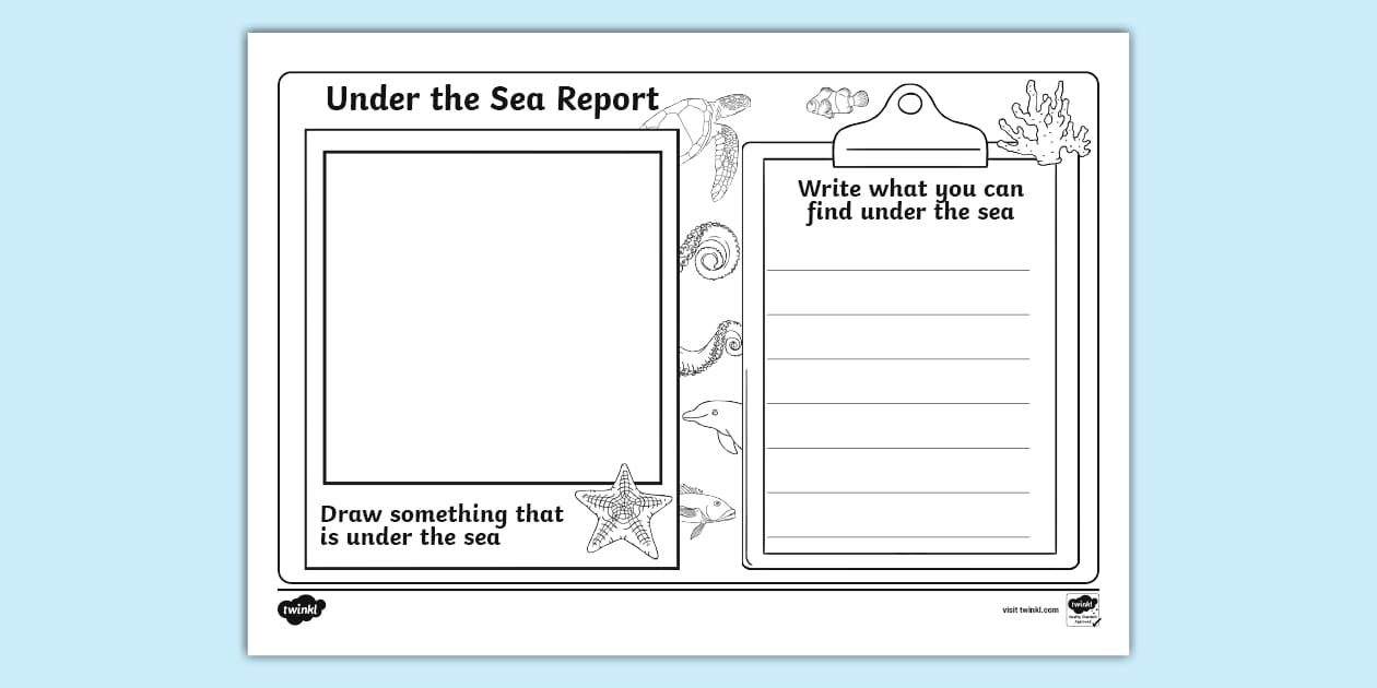 Under the Sea Report Frame (Hecho por educadores) - Twinkl
