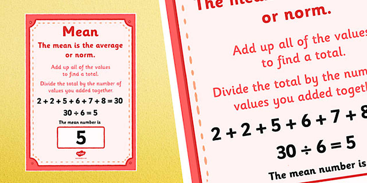 What is the Mean in Maths? Poster (teacher made) - Twinkl