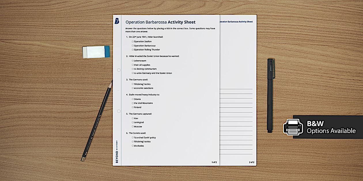 Operation Barbarossa - Activity