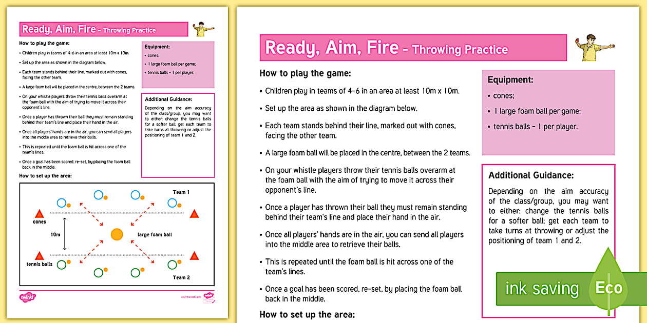 Ready, Aim, Fire Overarm Throwing Adult Guidance - Twinkl