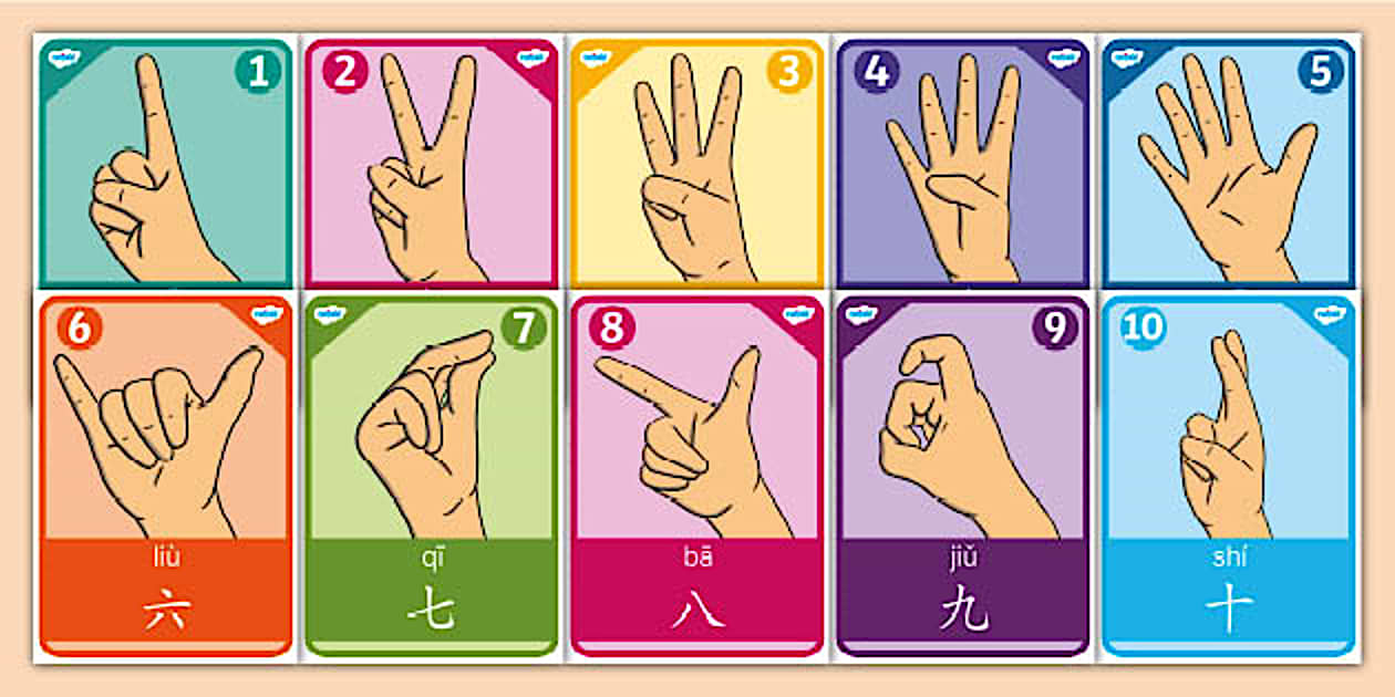 数字0-10手势海报 / Chinese Numbers and Finger Counting Display Posters