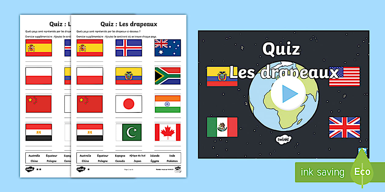 Pack de ressources : Quiz sur les drapeaux (teacher made)